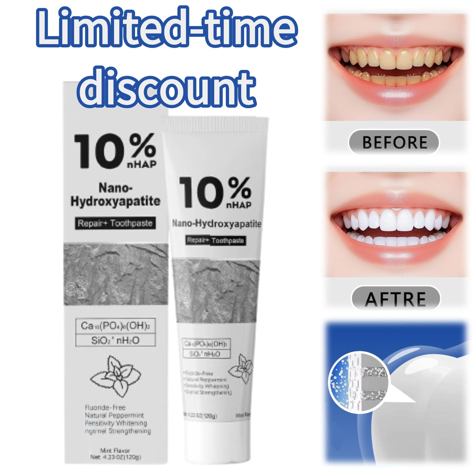 10% Hydroxyapatite Toothpaste， Hydroxyapatite Toothpastes for Enamel ...