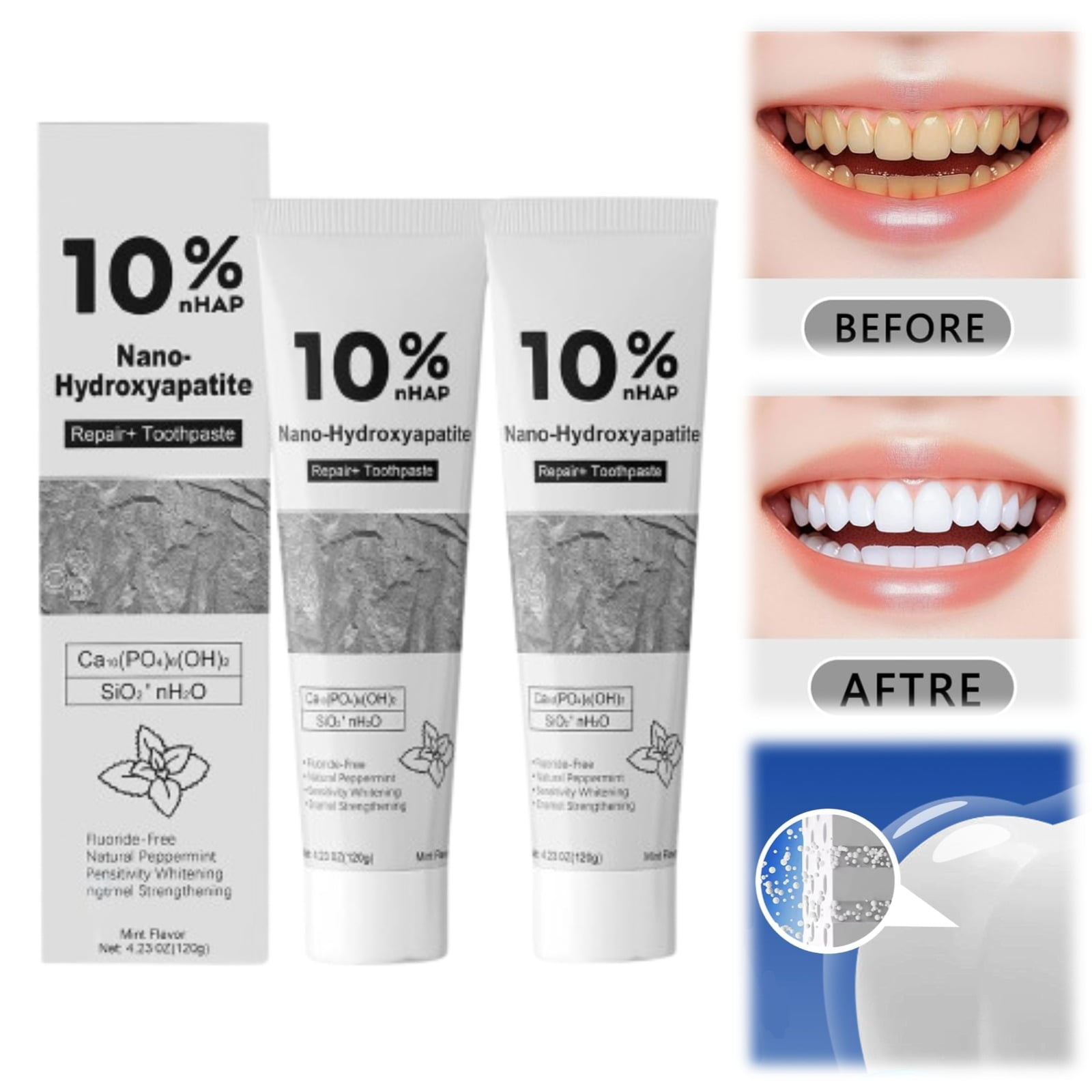 10% Hydroxyapatite Toothpaste， Hydroxyapatite Toothpastes for Enamel ...