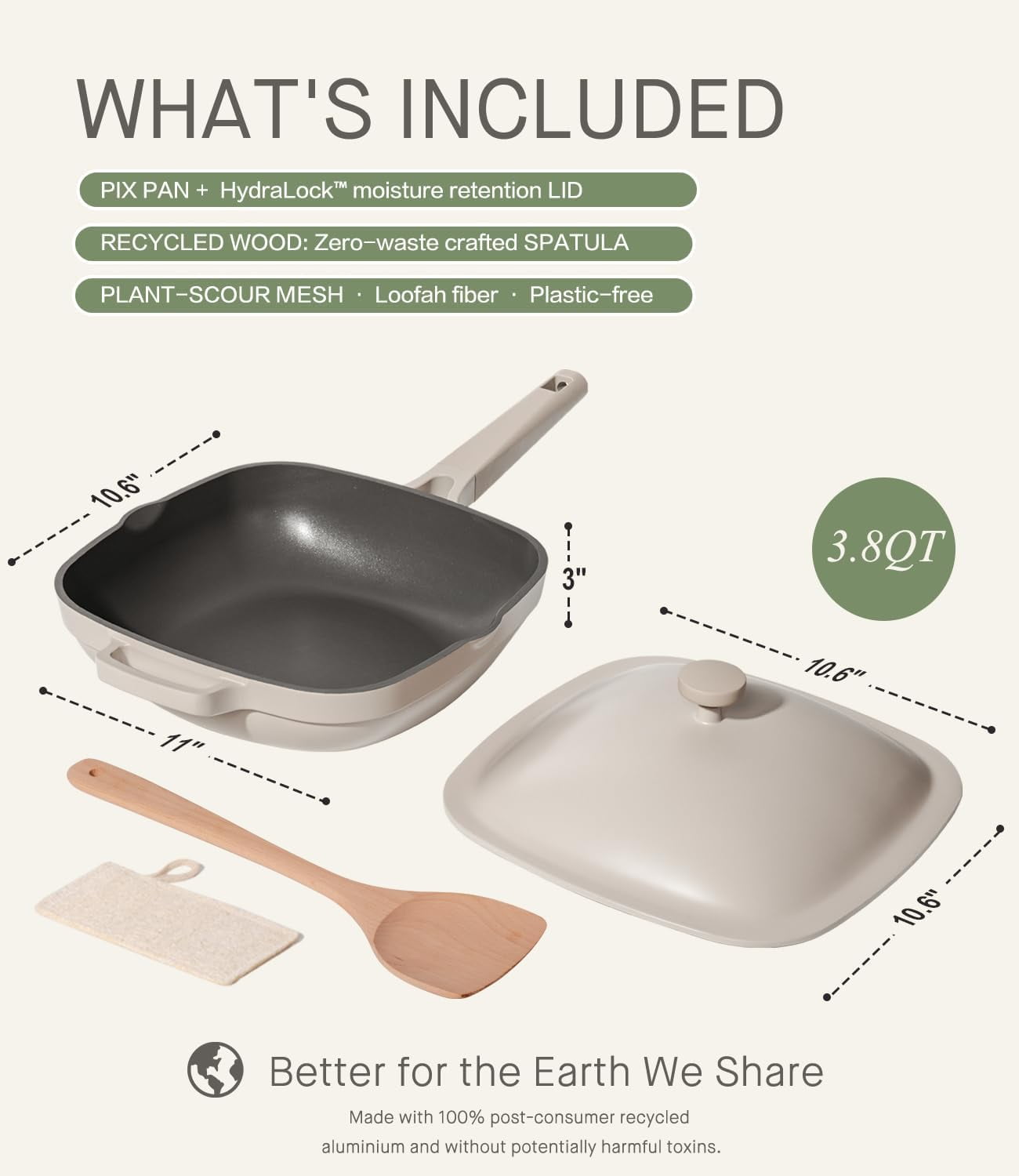 10 IN Pan/Lid - Aluminum Frying Pan with Non-Stick Coating - Walmart.com