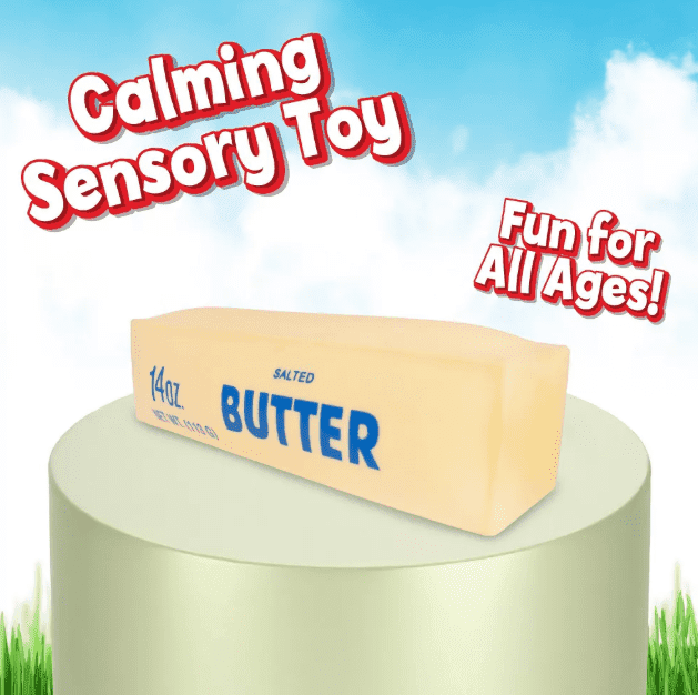 10 INCH Butter Shape Squeezy Fidget Toys,Sunny Days Squeezy Sensory ...