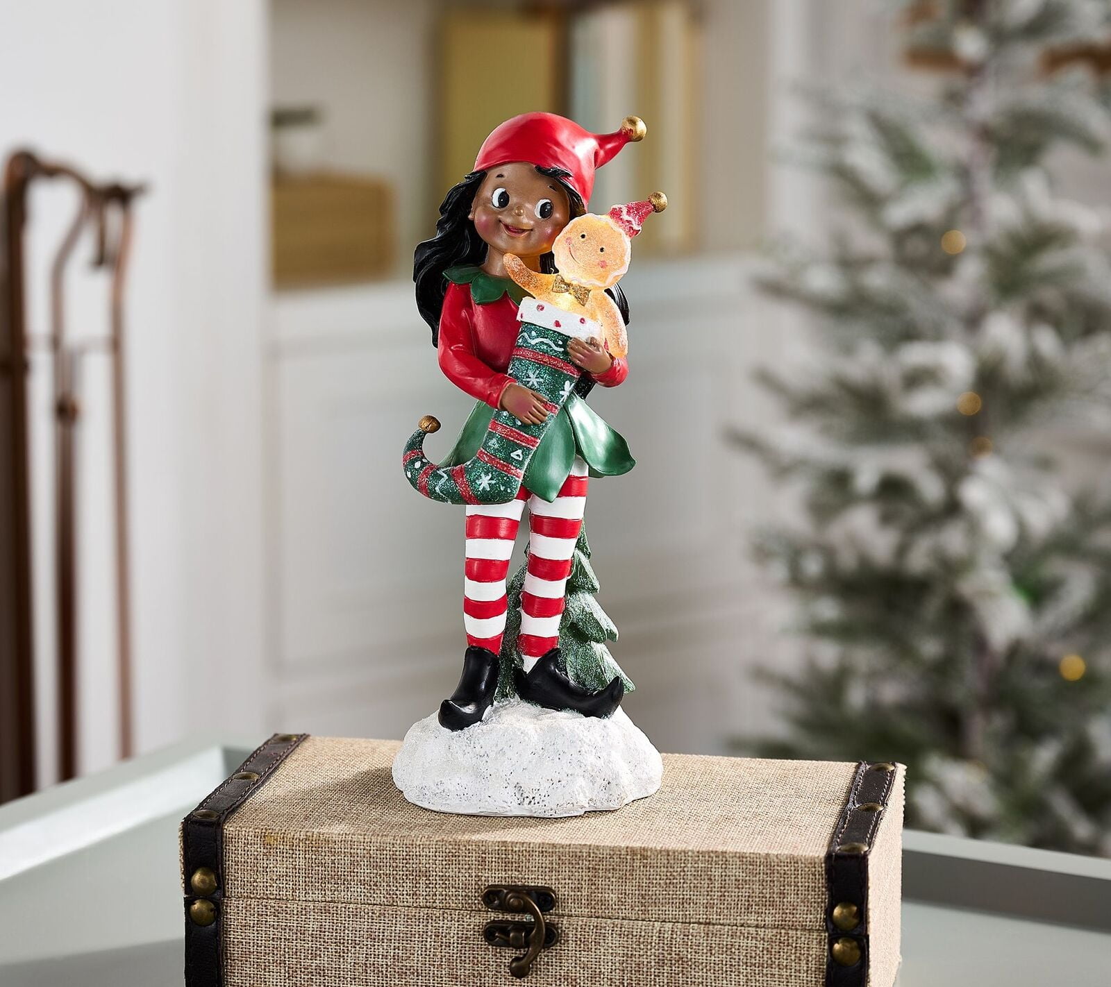 10" Illuminated Girl Elf Figure by Valerie in Black - Walmart.com