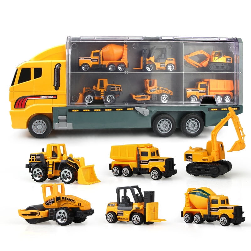 10 In 1 Construction Toys Truck Storage Die-cast Vehicle Transporter ...