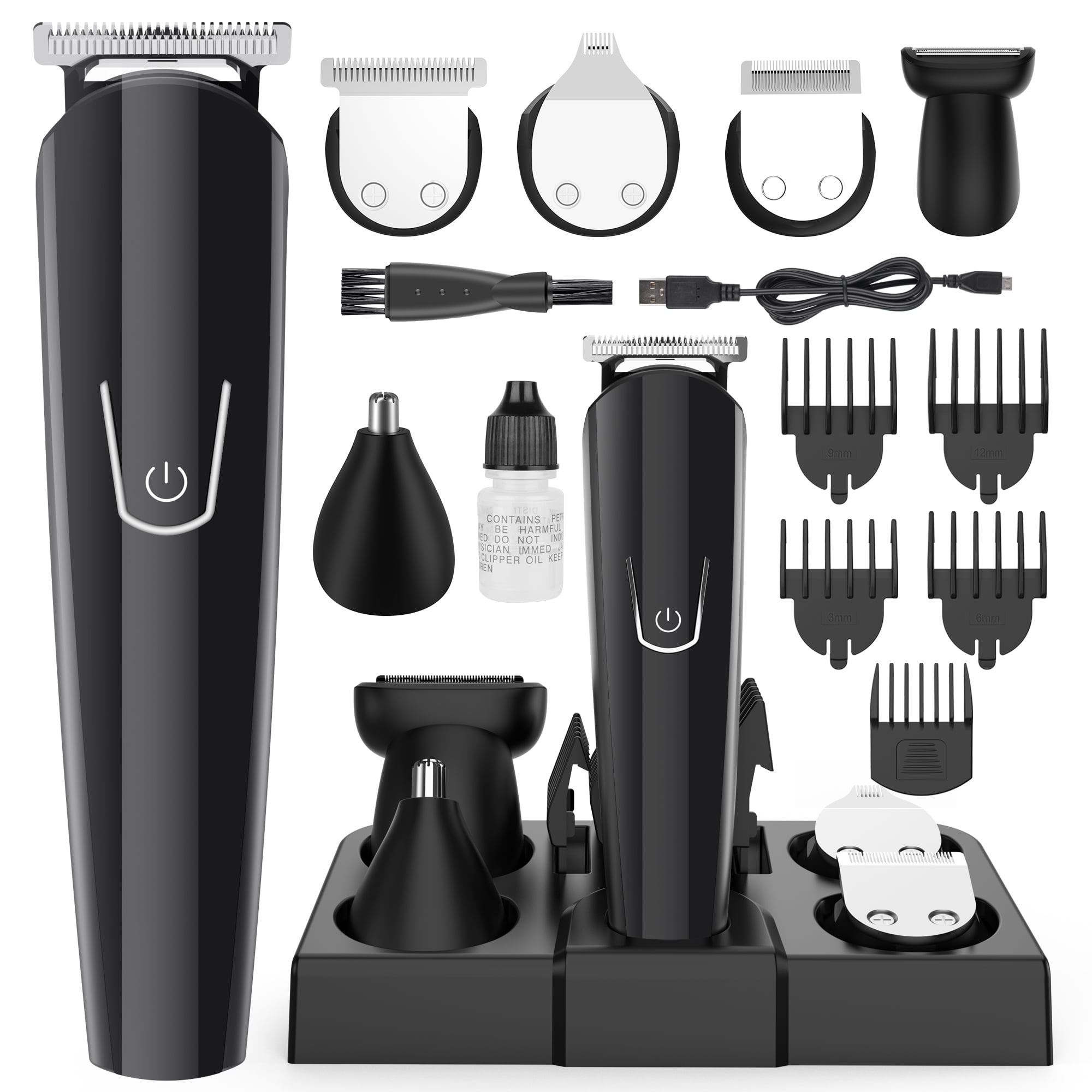 10-In-1 Hair Clippers And Trimmers, Rechargeable Cordless Hair Trimmers ...