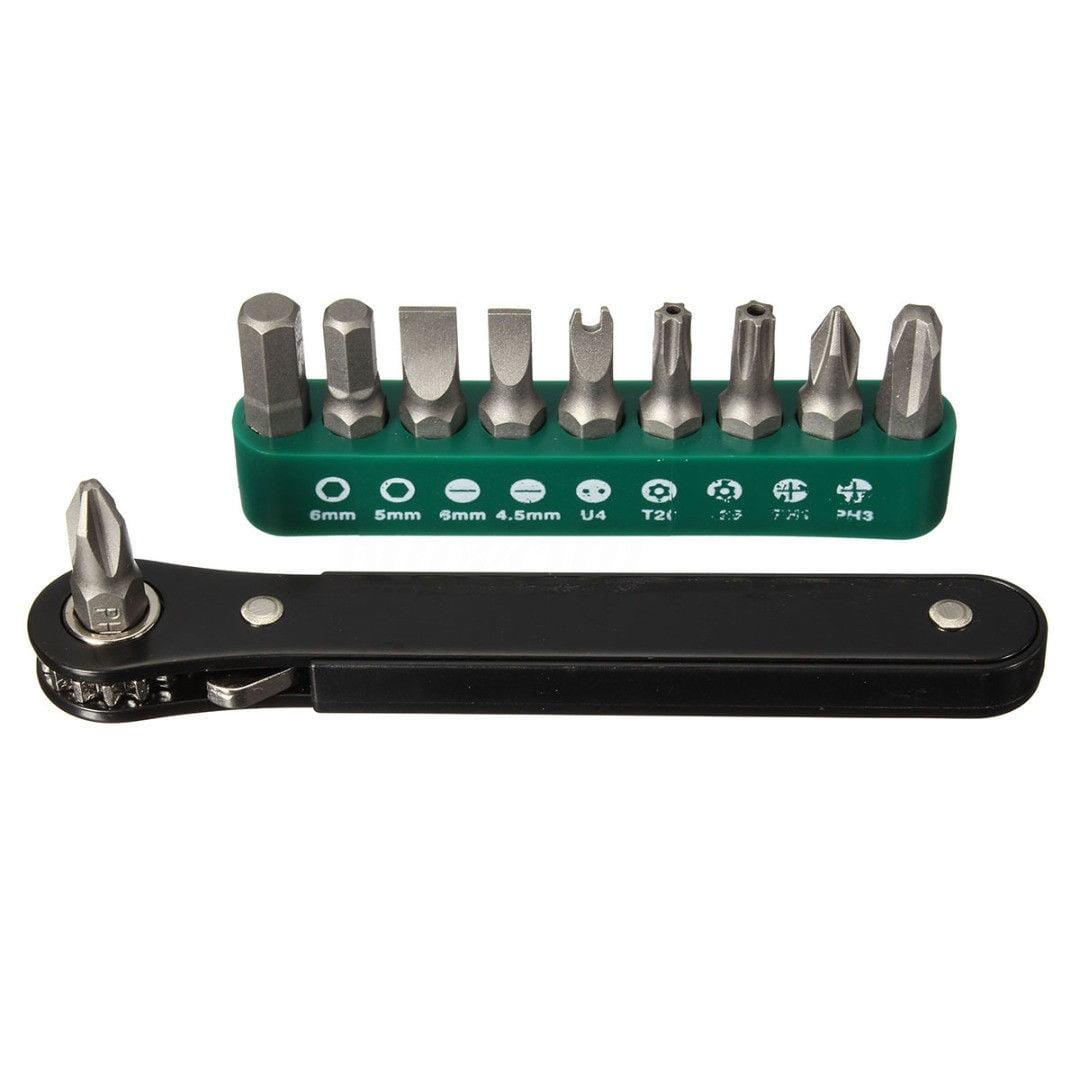 10 In 1 Mini Right Angle Offset Hand Ratchet Screwdriver Set - Walmart.com