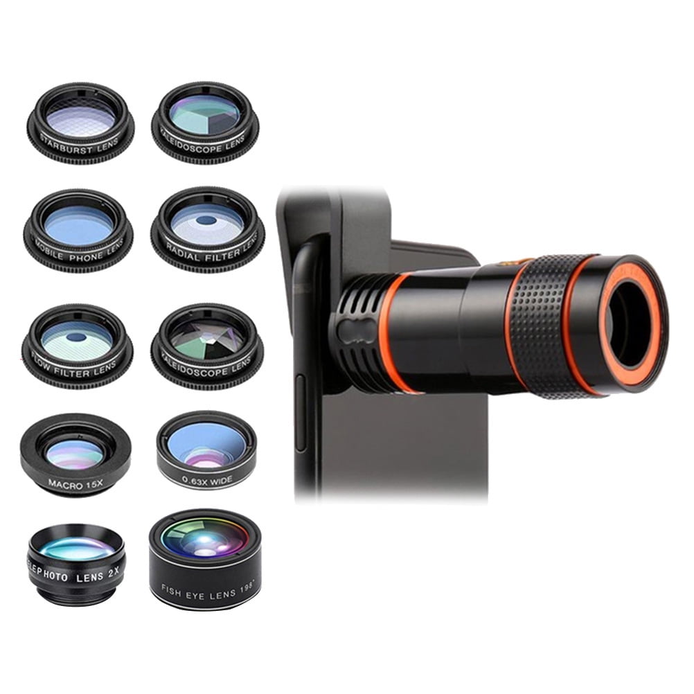 10 In 1 Telephoto Lens Wide Angle Macro Fisheye Mobile Phone Lens Set ...