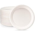 [10 Inch - 125 Pack Heavy-Duty White Paper Plates, 100% Compostable ...