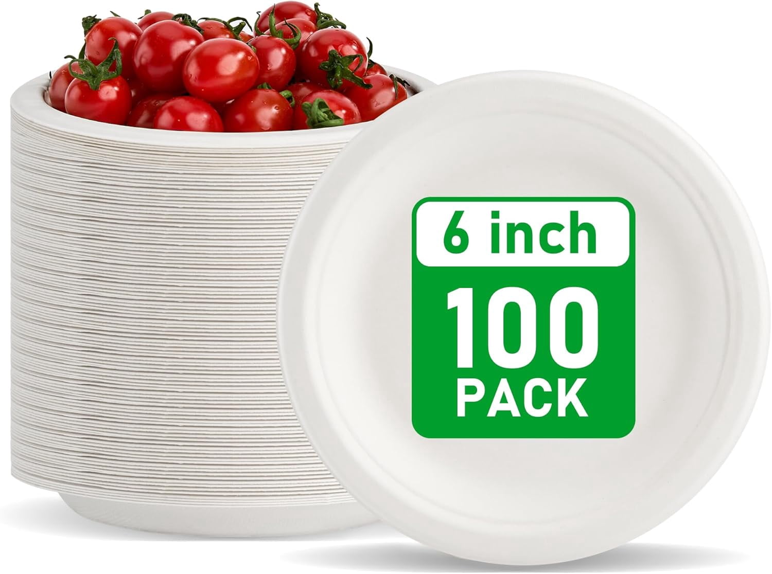 10 Inch [125 Pack] Paper Plates, Compostable Paper Plate, Disposable ...