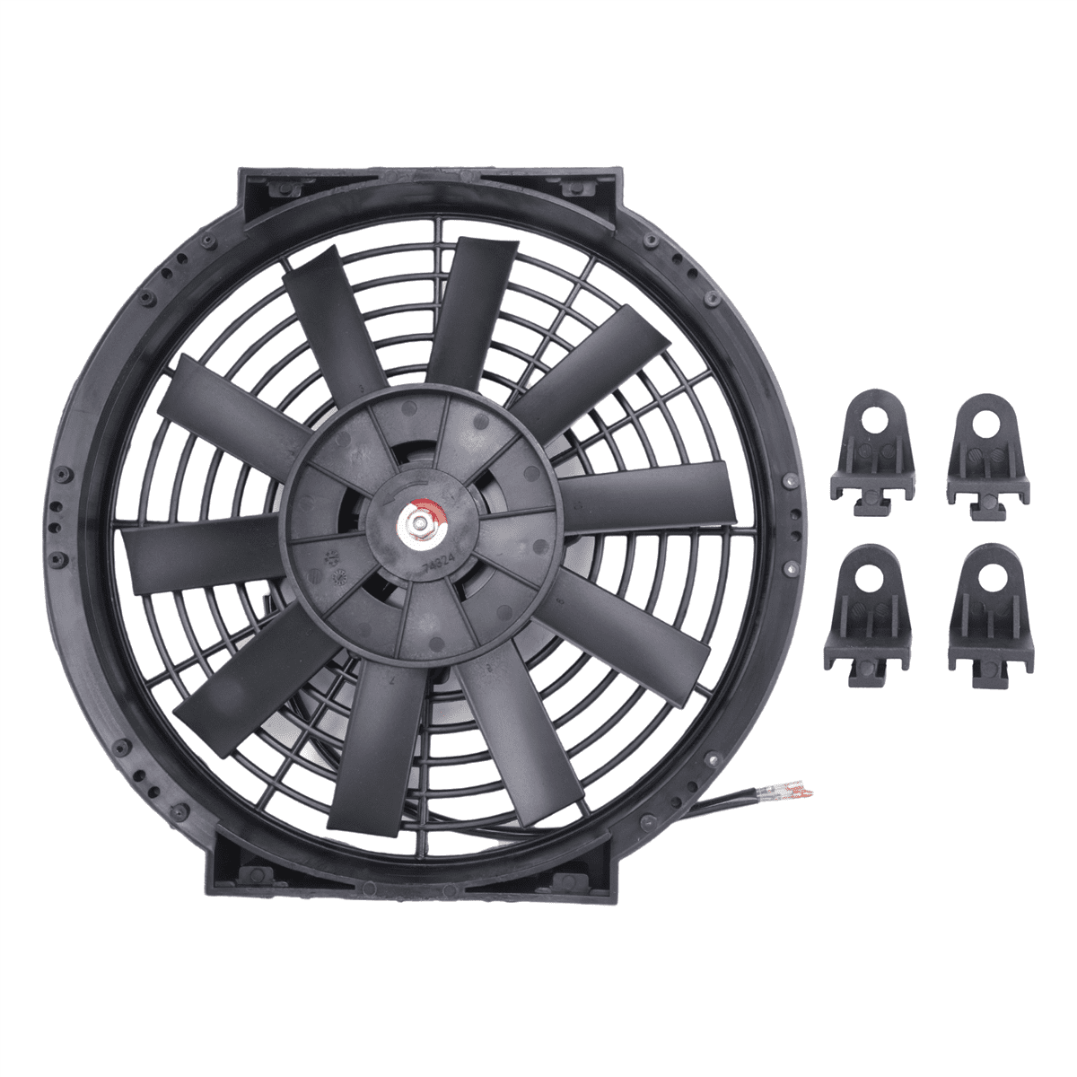 10 Inch 12V 80W 2100Rpm Universal Straight Black Blade Electric Cooling ...