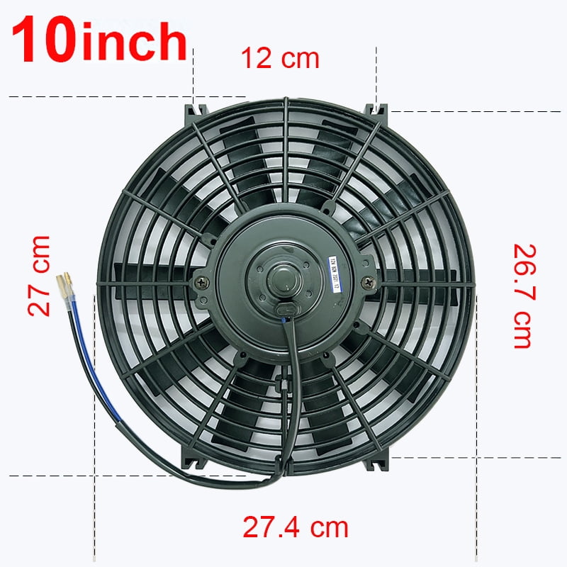 10 Inch 12V-Automatic A/C Electronic Fan, 80W Condenser Fan, EbTruck ...