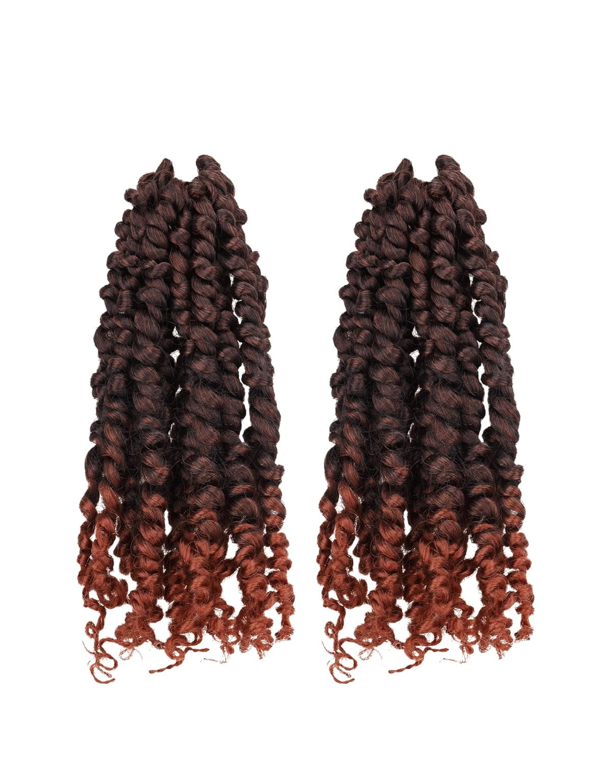 10 Inch 2 Packs Pre-twisted Passion Twist Hair Youngluchi Ombre Orange ...