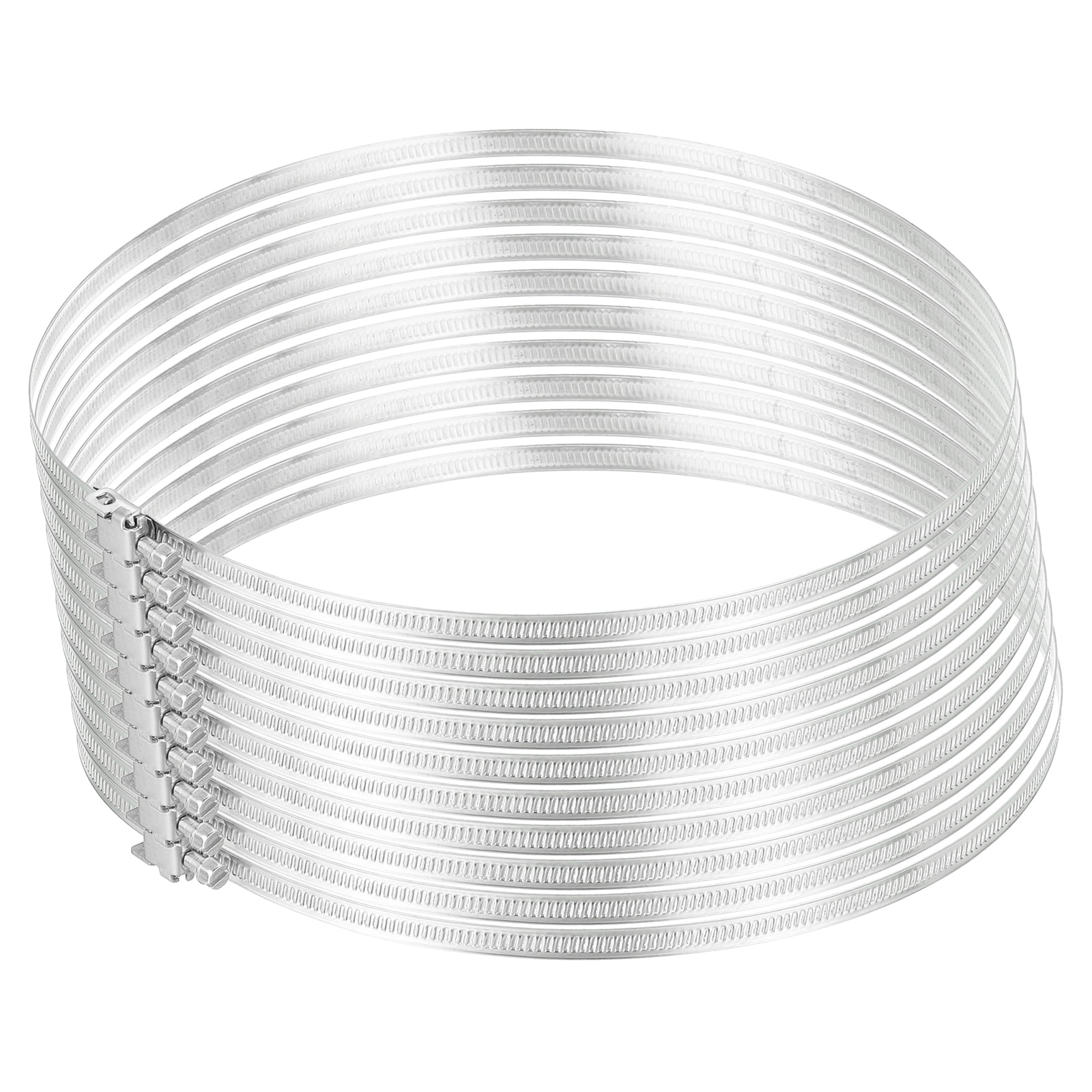 10 Inch 430 Stainless Steel Duct Clamps, 10 Pcs Adjustable Hose Clamps ...
