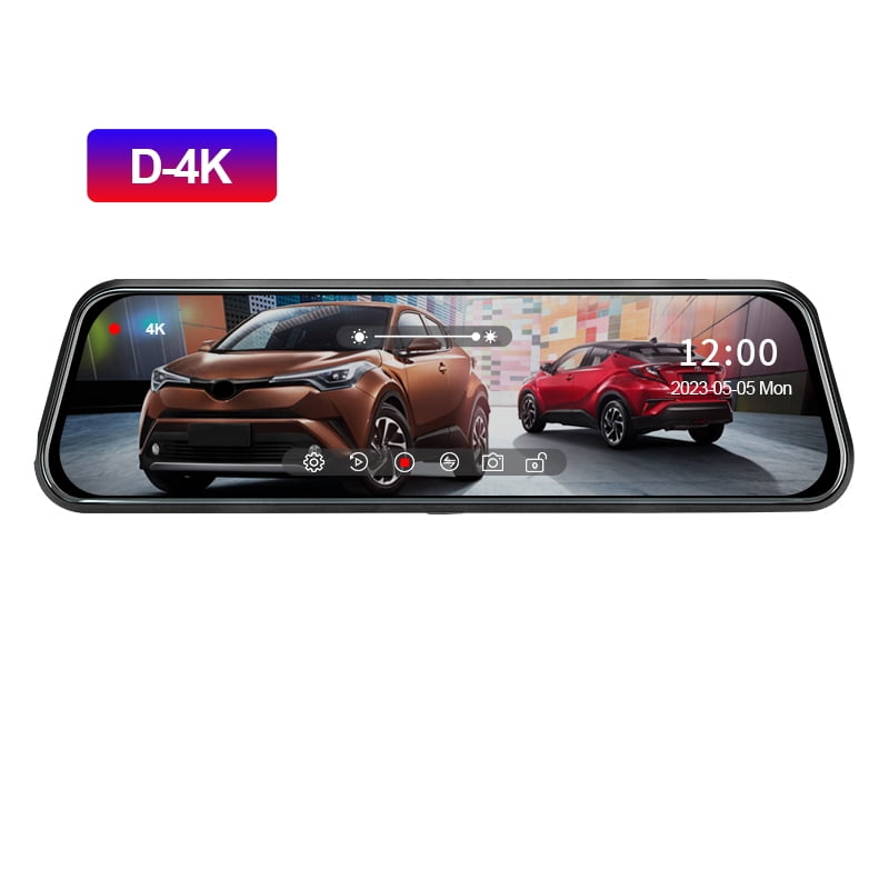 10 Inch 4K/2.5K/1080P Car DVR Mirror Touch Screen Video Recorder Dual ...