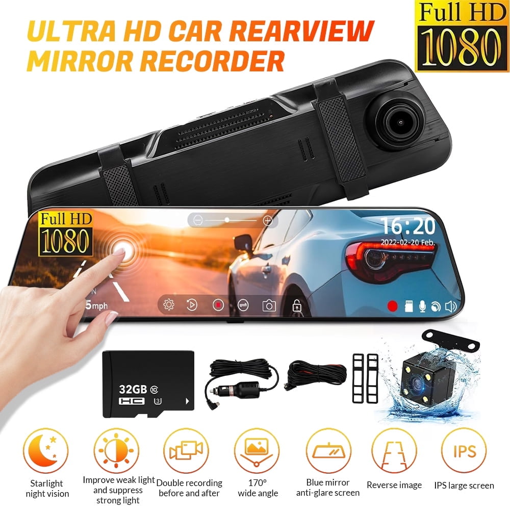 10 Inch 4K Rearview Mirror Backup Camera, 1080P Full HD Car and Truck ...