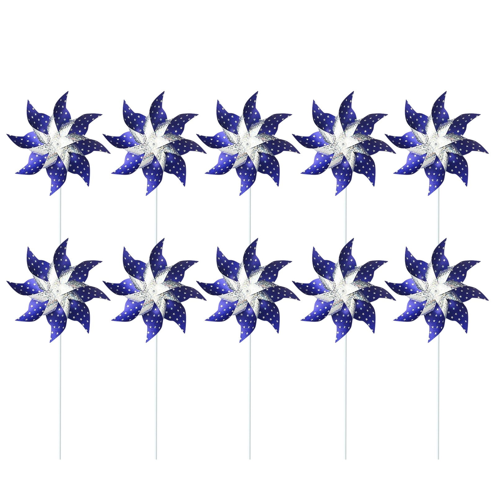 10 Inch, 4th of July Decorations Reflective Pinwheels Red White and ...