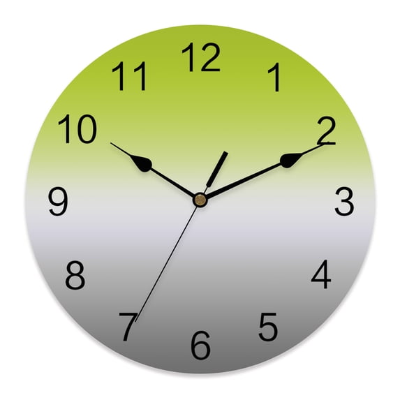 10 Inch Abstract Wall Clock, Green Grey Gradient Modern Art Battery ...