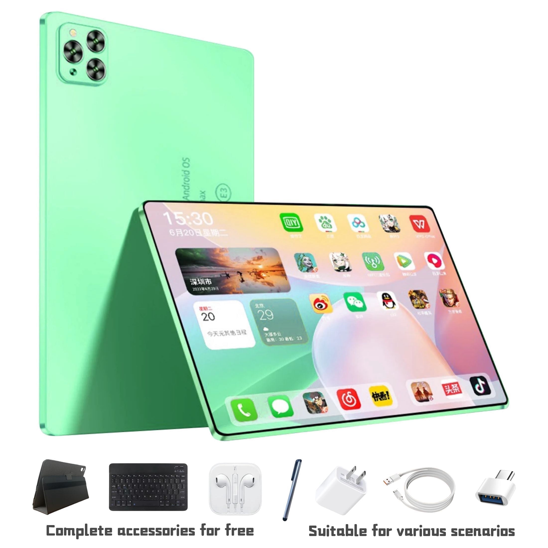 10-Inch Android 12 Tablet 8GB RAM 256GB ROM Deca-Core Multi-Camera（5 ...