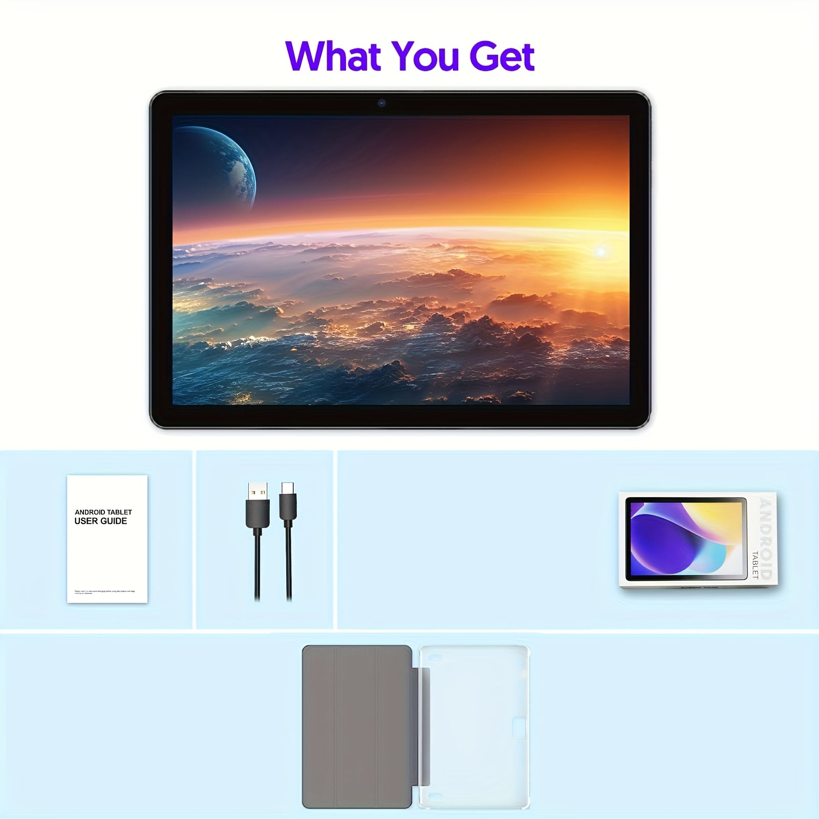 10-Inch Android 13 Tablet with Keyboard - 2-in-1, 64GB ROM (1TB Expand ...