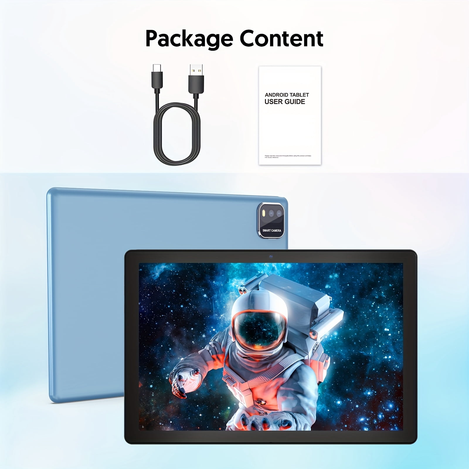 10 Inch Android 15 2-in-1 Tablet - 12GB RAM+64GB ROM (1TB Expand), Quad ...