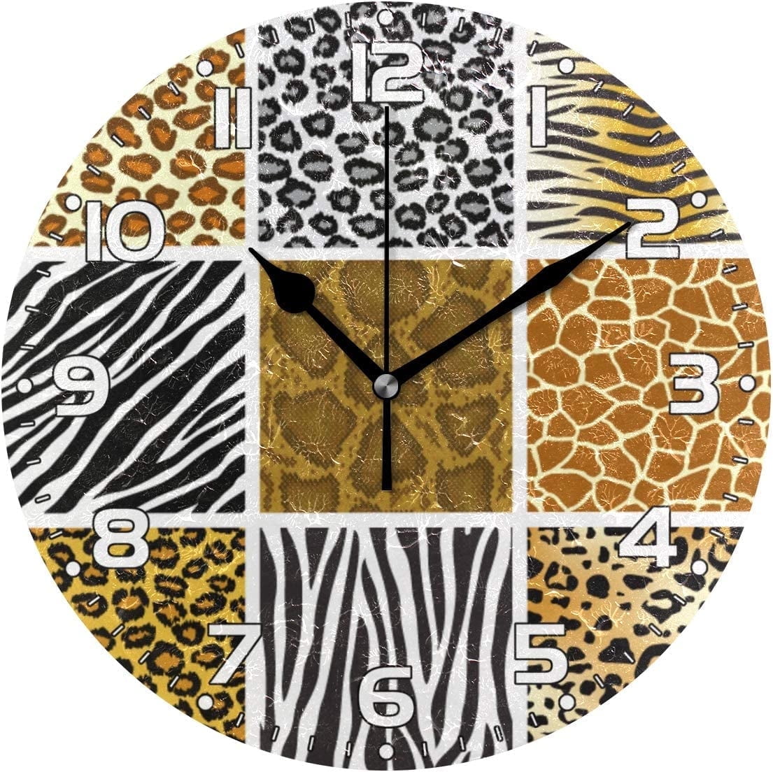 10 Inch Animal Skin Leopard Print Zebra Stripe in Grid Check Round ...