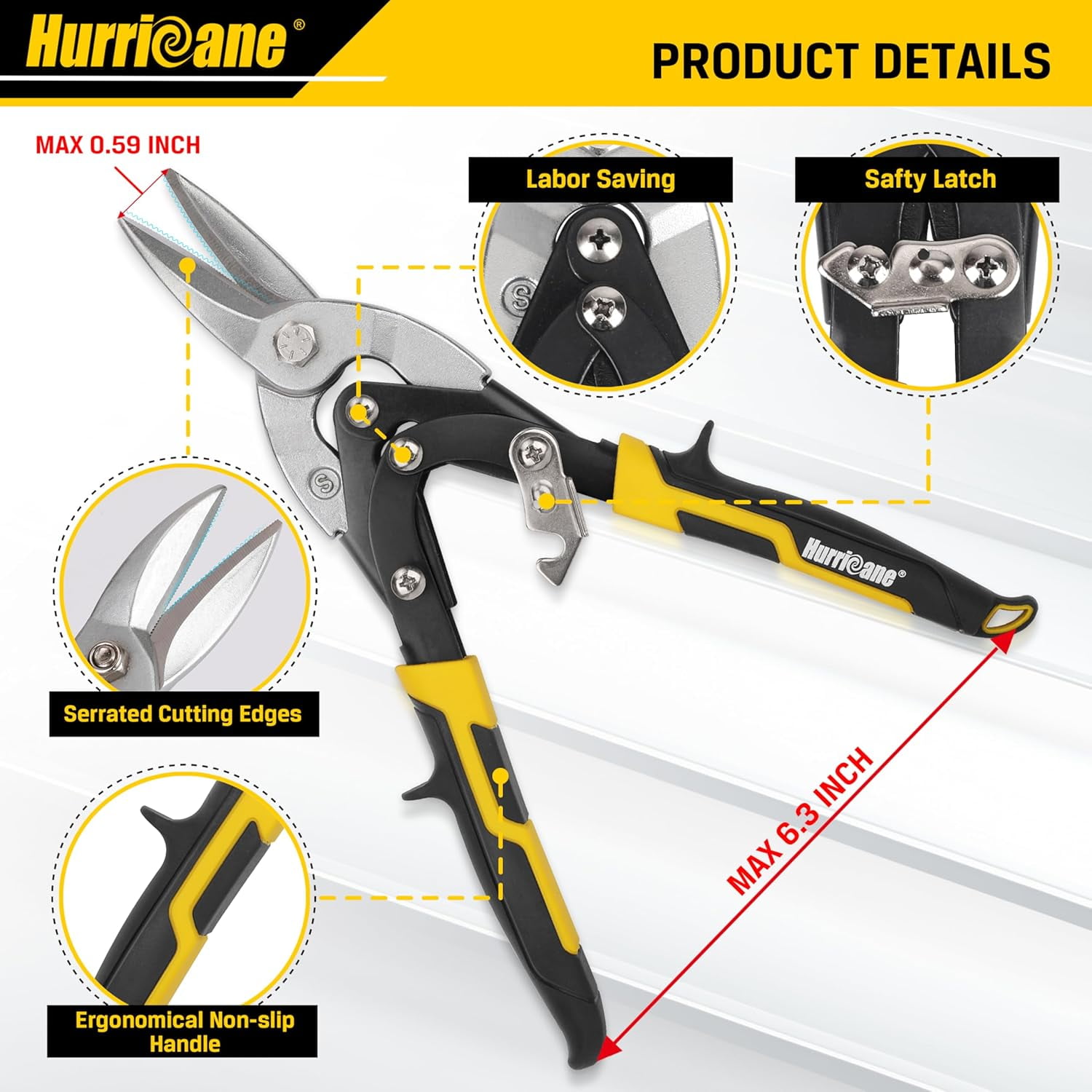 10 Inch Aviation Tin Snips, Cr-Mo Aviation Snips for Cutting Metal ...