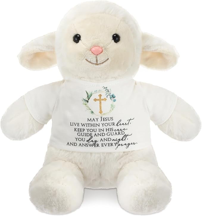 10 Inch Baptism Gifts for Girls Boys Baby Praying Lamb Dolls with ...