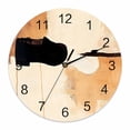 10 Inch Beige Black Wall Clock, Abstract Art Mottled Graffiti Color ...