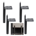 10 Inch Black Matte Metal Furniture Legs Set Of 4 Side Mounted For ...
