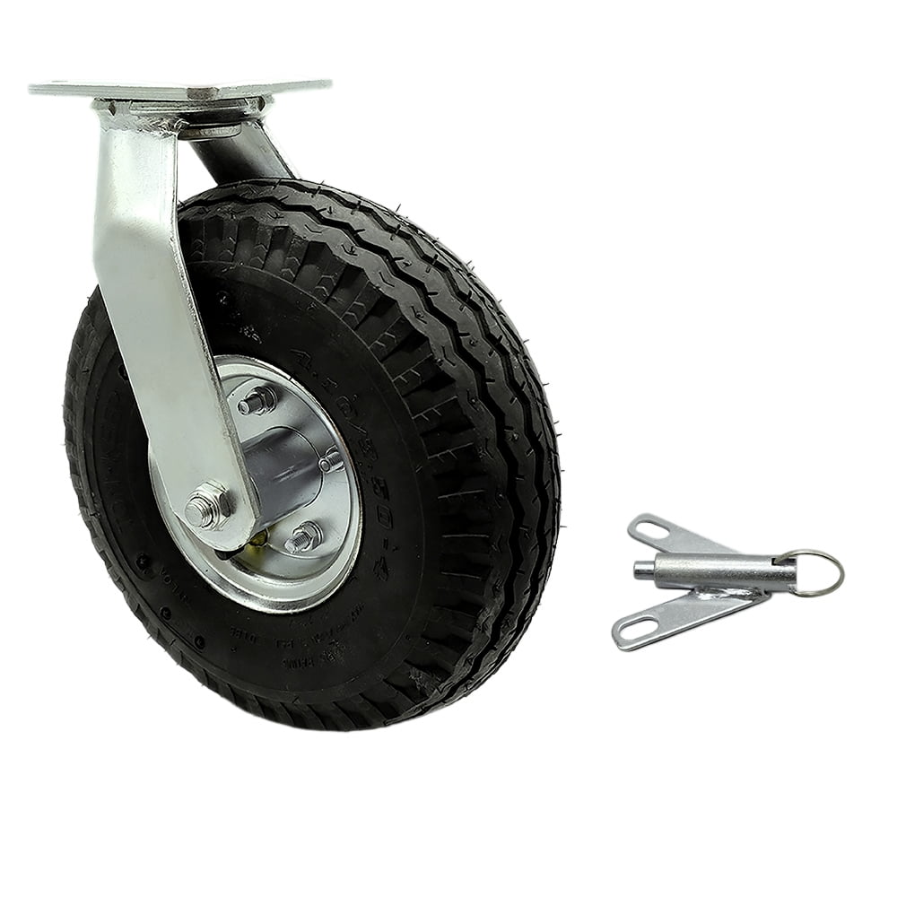 10 Inch Black Pneumatic Wheel Swivel Caster with Bolt Swivel Lock ...