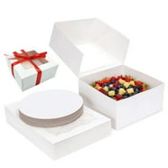 TINANA Cake Box with Window 24 PCS, 10x10x5 Inches White Bakery Boxes ...