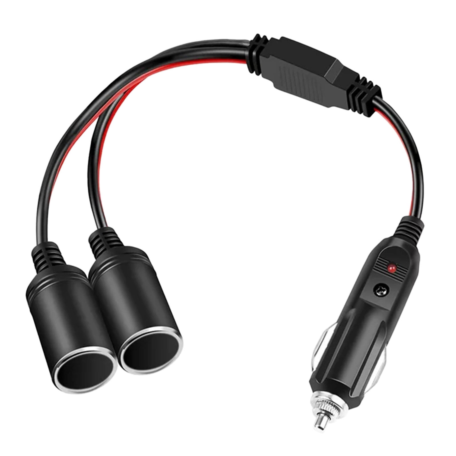 10 Inch Car Splitter Adapter - 2-Way 16AWG Extension Cord - 15A Fuse ...