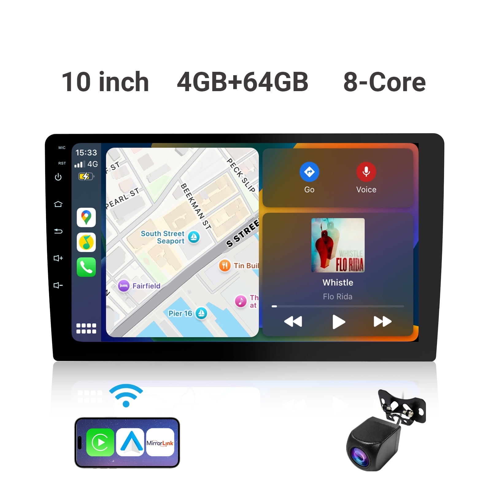 10 Inch Car Stereo Radio Touch Screen,8 Core Multimedia Car Audio ...