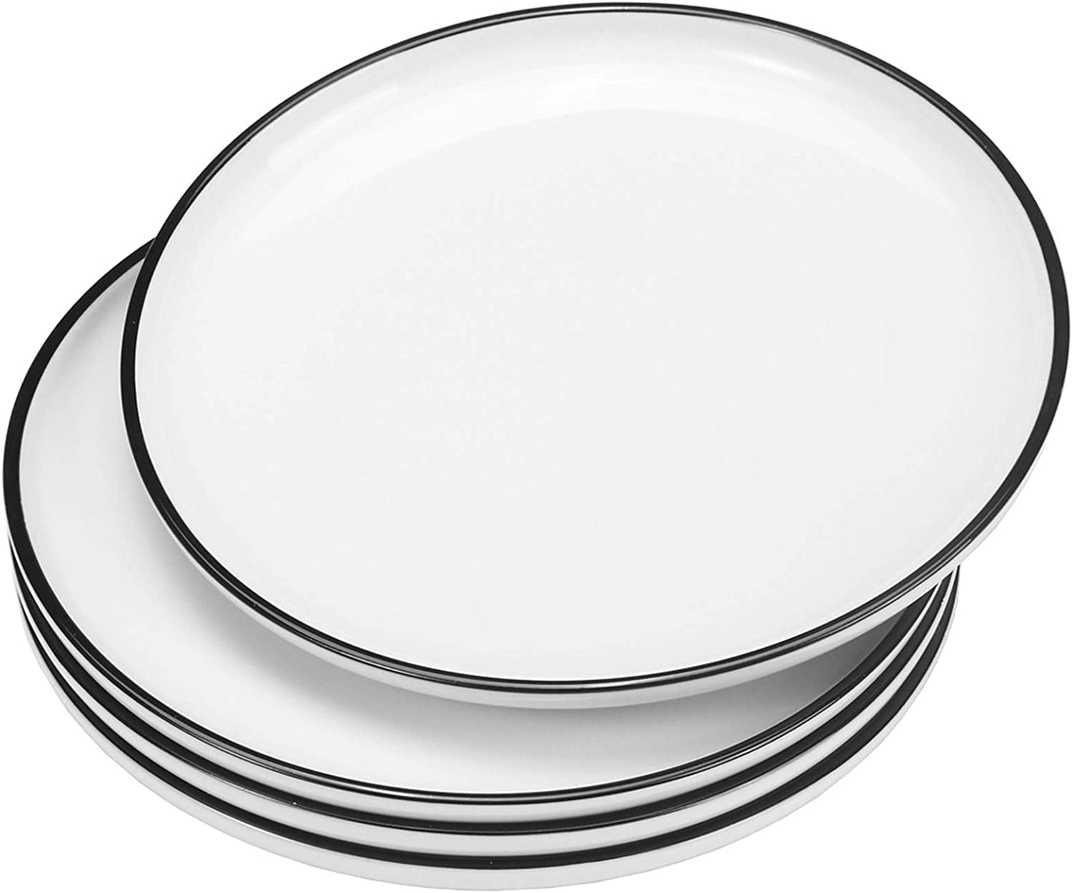 10 Inch Ceramic Dinner Plates, Classic White Round Porcelain Serving ...