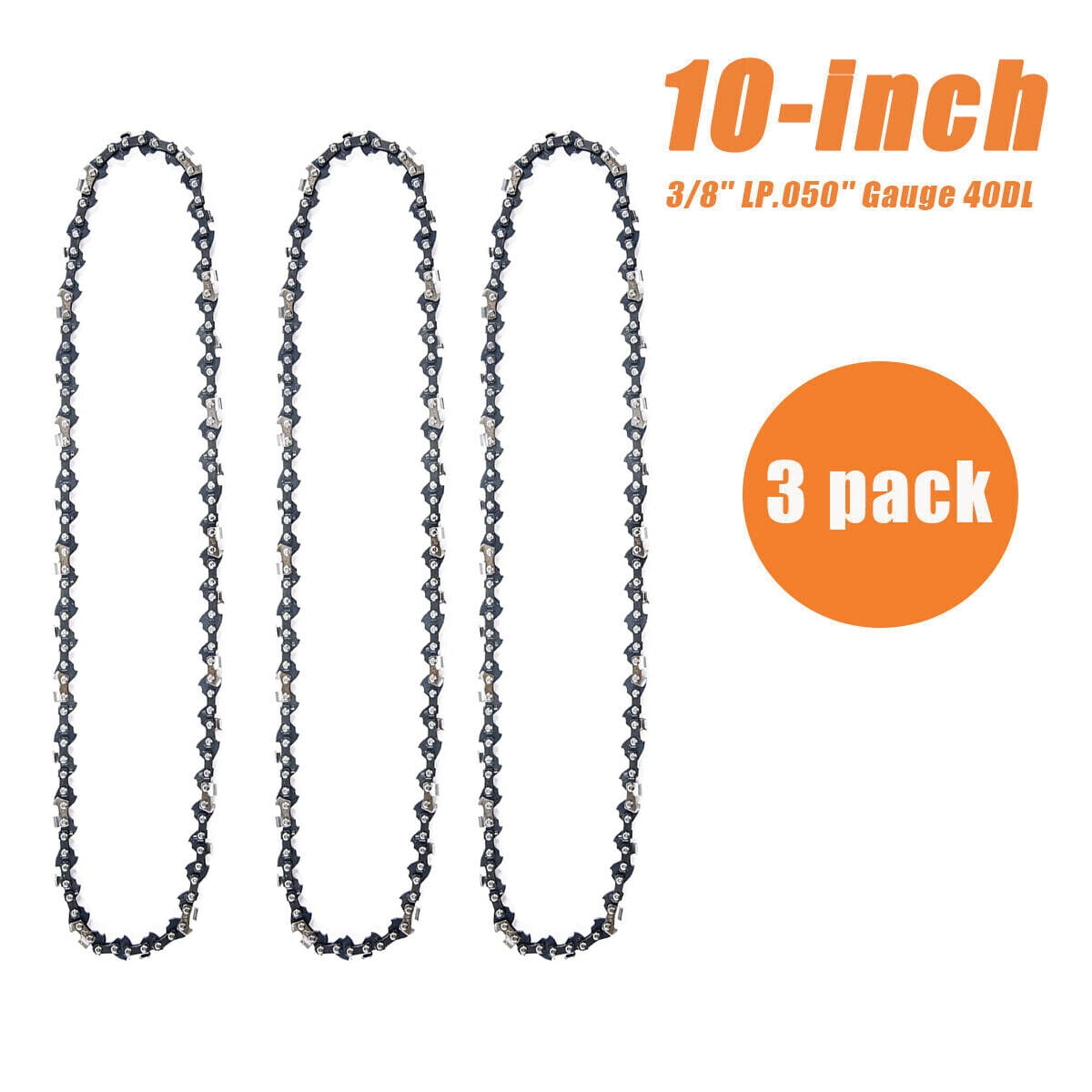 10 Inch Chainsaw Chain 3/8"LP .050" 40 DL Fit Worx WG309 Remington ...