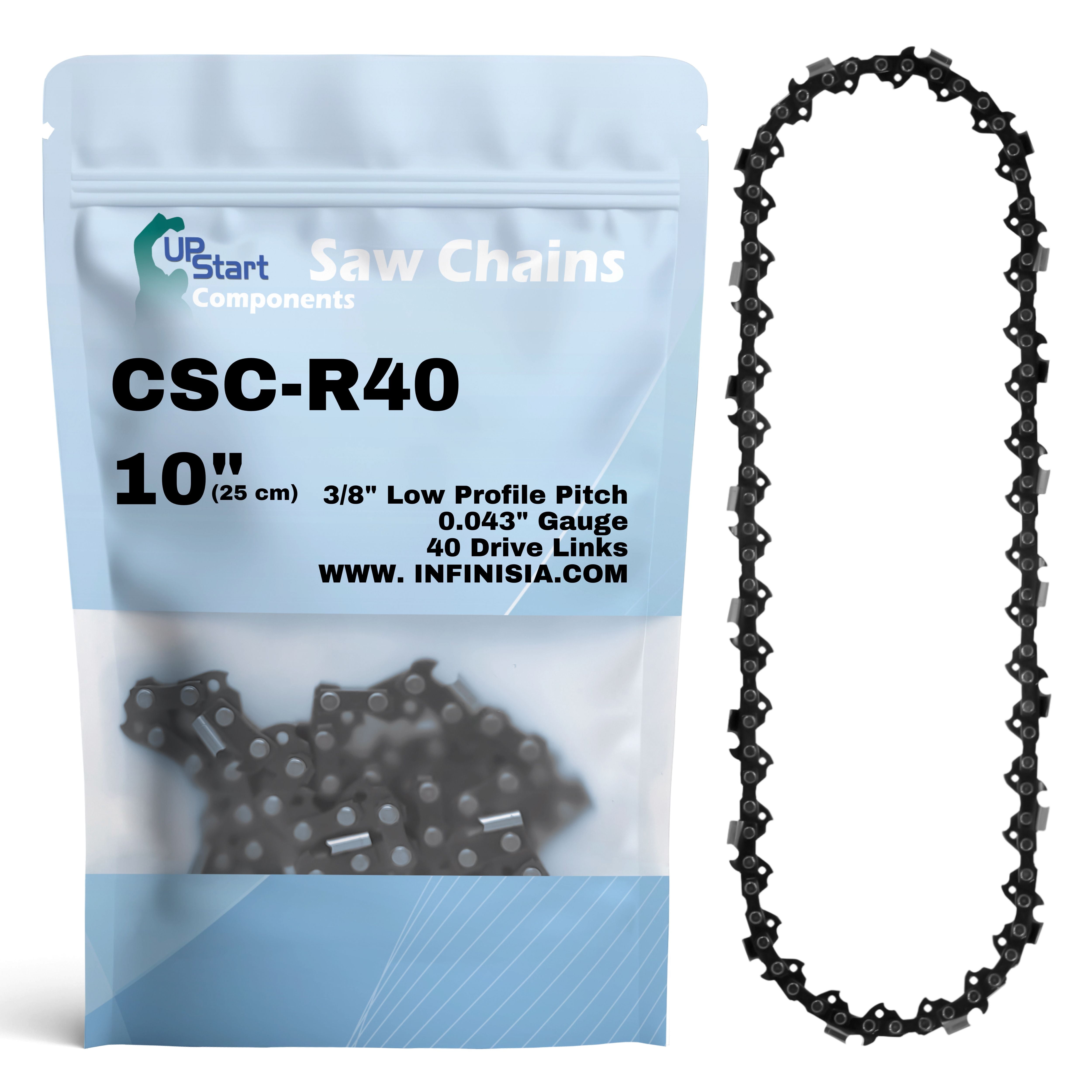 10-Inch Chainsaw Chain R40 Replacement for Husqvarna 436 LI - (10", 3/8 ...