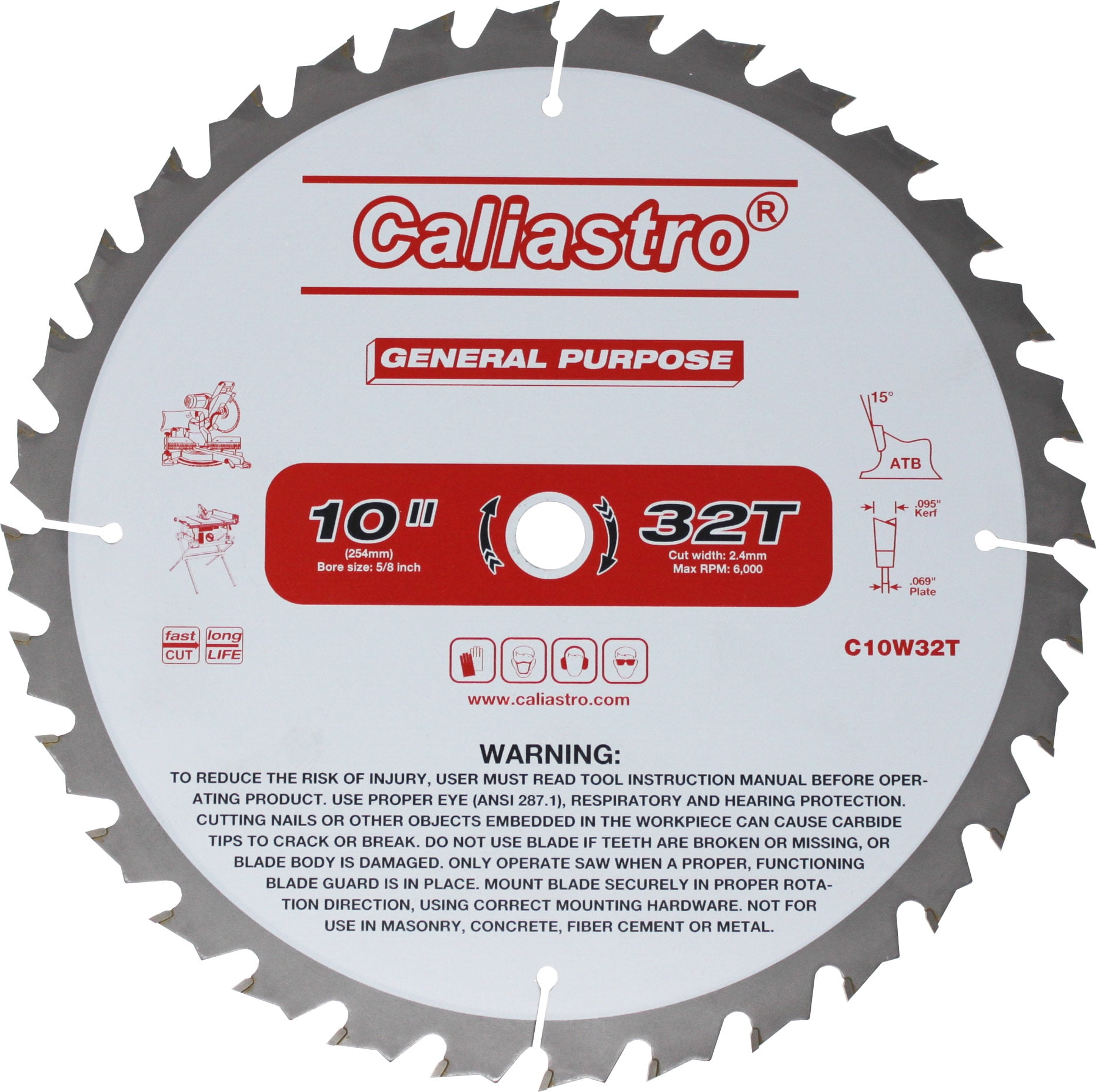 10-Inch Circular Miter / Table Saw Blade - Compatible with All Major ...