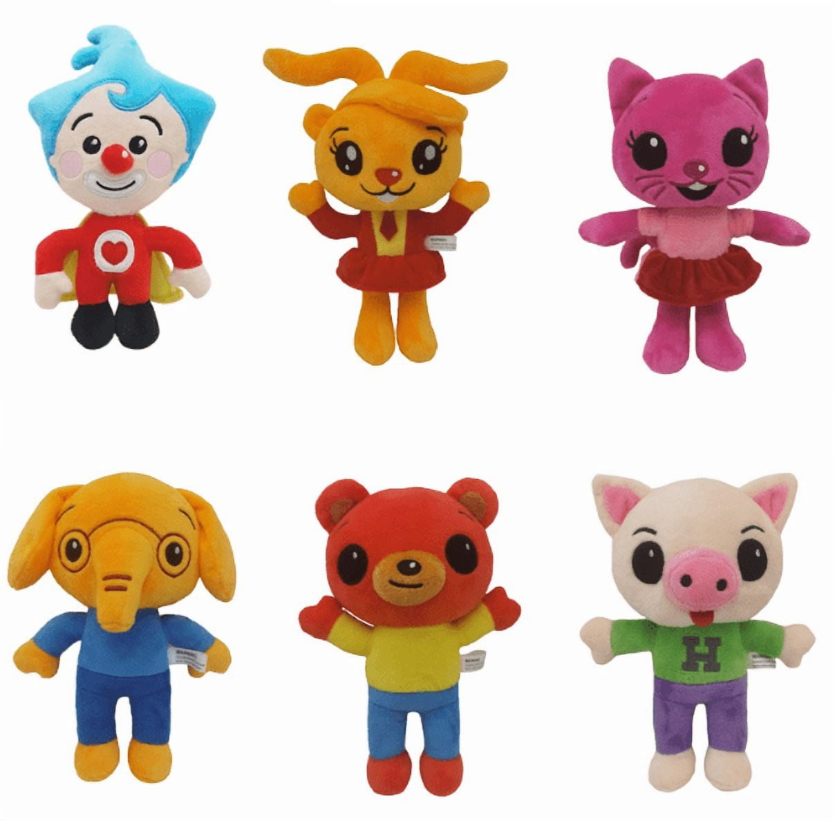 10 Inch Clown Plush Toy – Soft Stuffed Doll with Heart Shirt and Yellow ...