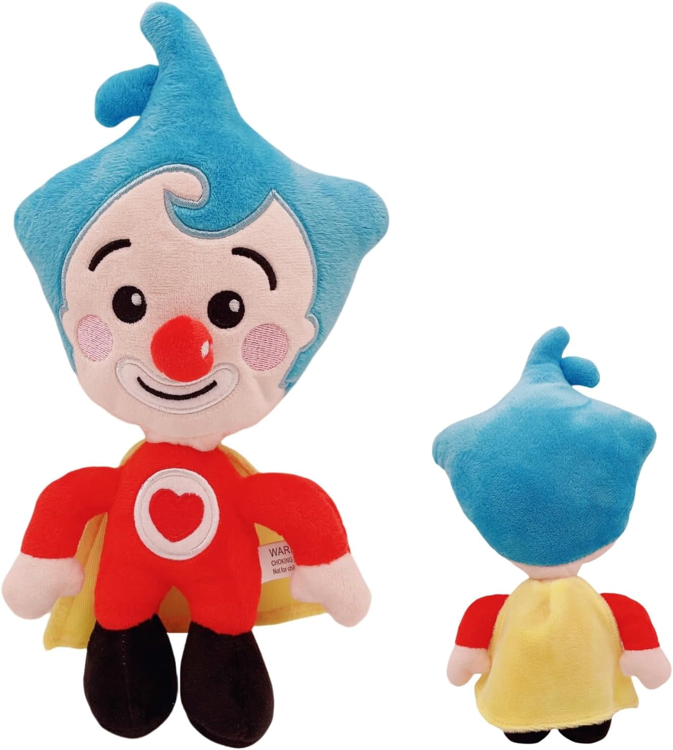 10 Inch Clown Plush Toy – Soft Stuffed Doll with Heart Shirt and Yellow ...