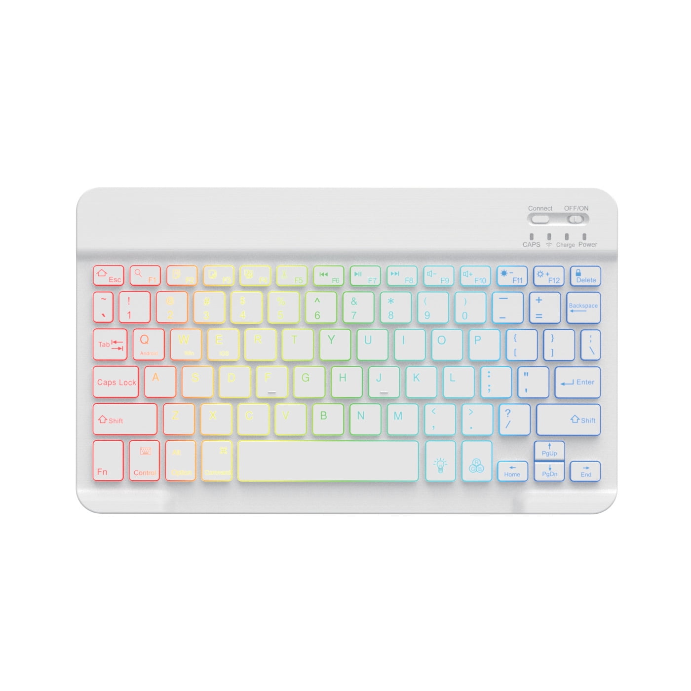 10-Inch Colorful RGB Backlit Portable Bluetooth English Keyboard ...