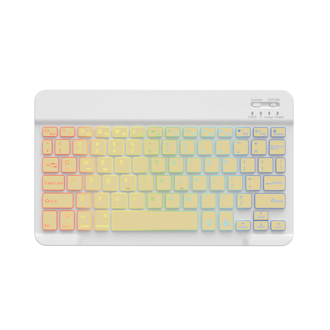 10-Inch Colorful RGB Backlit Portable Bluetooth English Keyboard ...