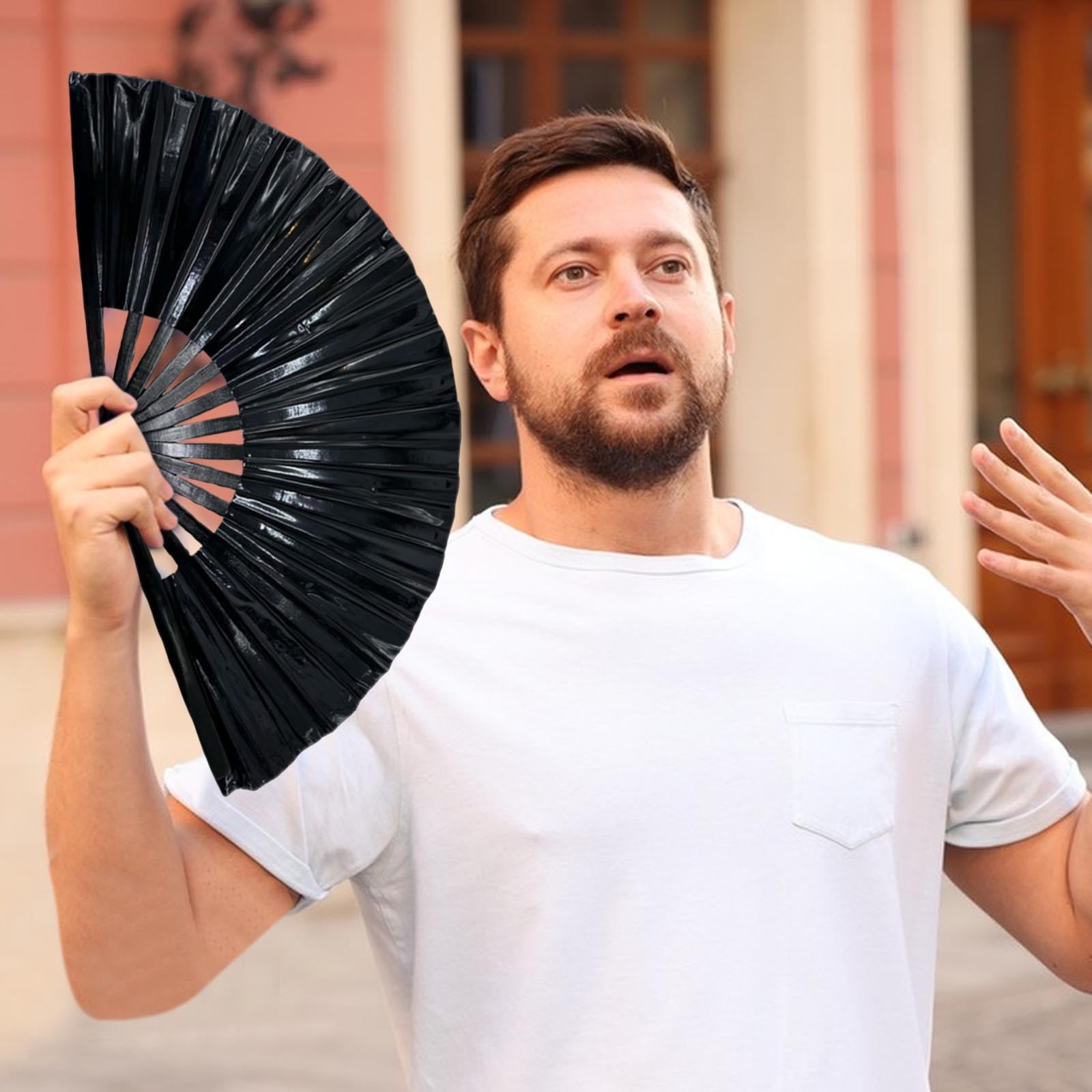 10 Inch Colorful Stripe Kung Fu Fan - Boots On The Ground Hand Fan ...