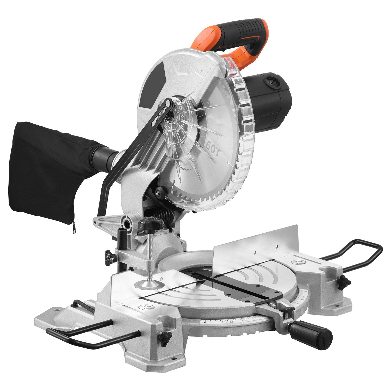 10-Inch Compound Miter Saw – 15 Amp Motor, Single Bevel 0-45°, 60-Tooth ...