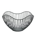 10-Inch Curved Modern Black Metal Wire Fruit Bowl - Kitchen Counter ...