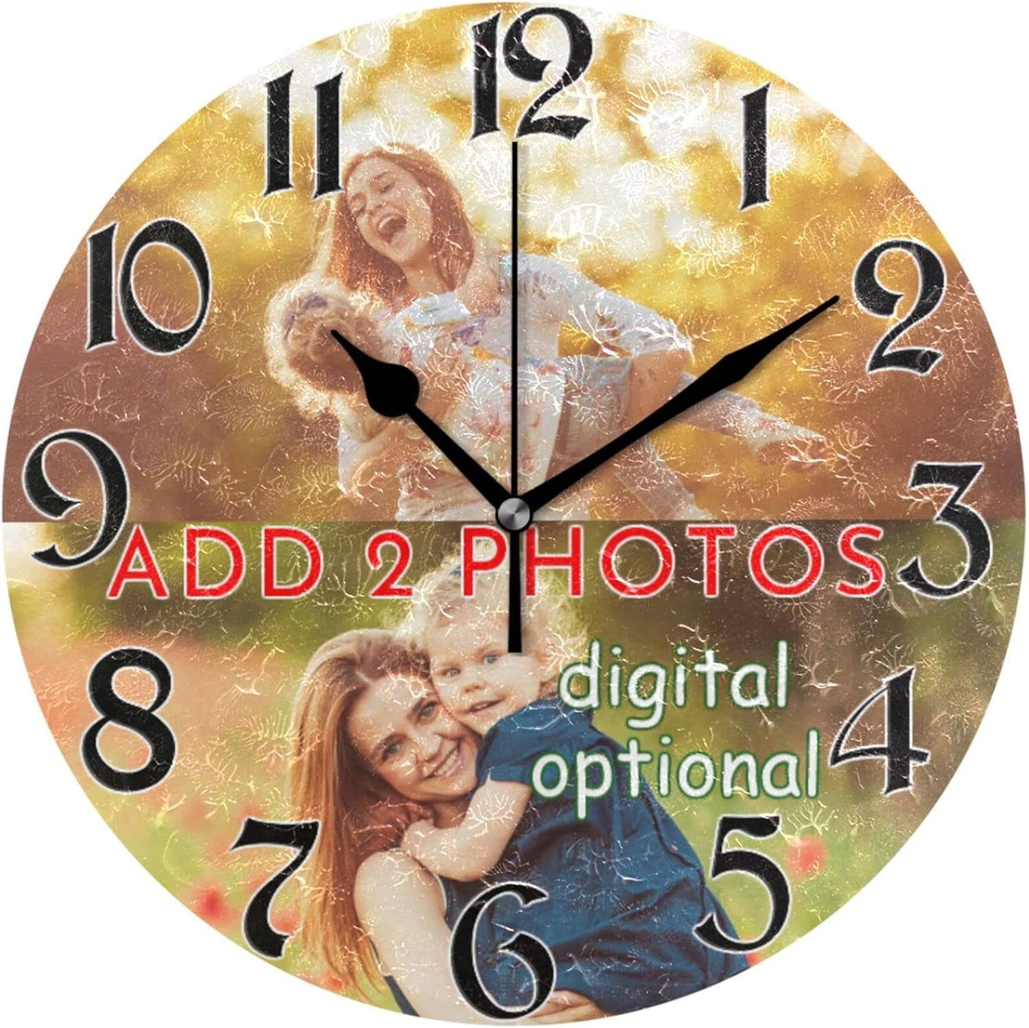 10 Inch Custom Photo Wall Clock Personalized Design Your Text Logo ...