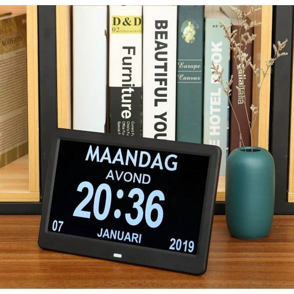 10 Inch Digital Calendar Alarm Clock, Large Display Dementia Clocks ...