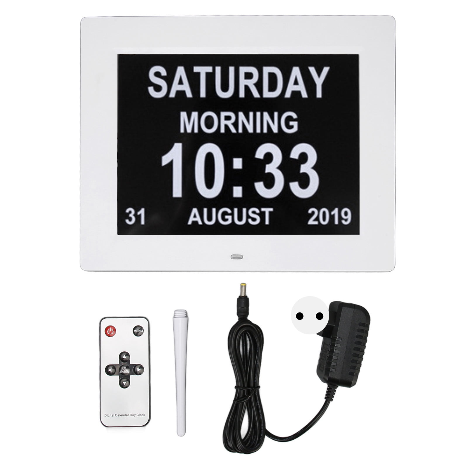 10 Inch Digital Calendar Clock 8 Languages Auto Dimming Electronic Day ...