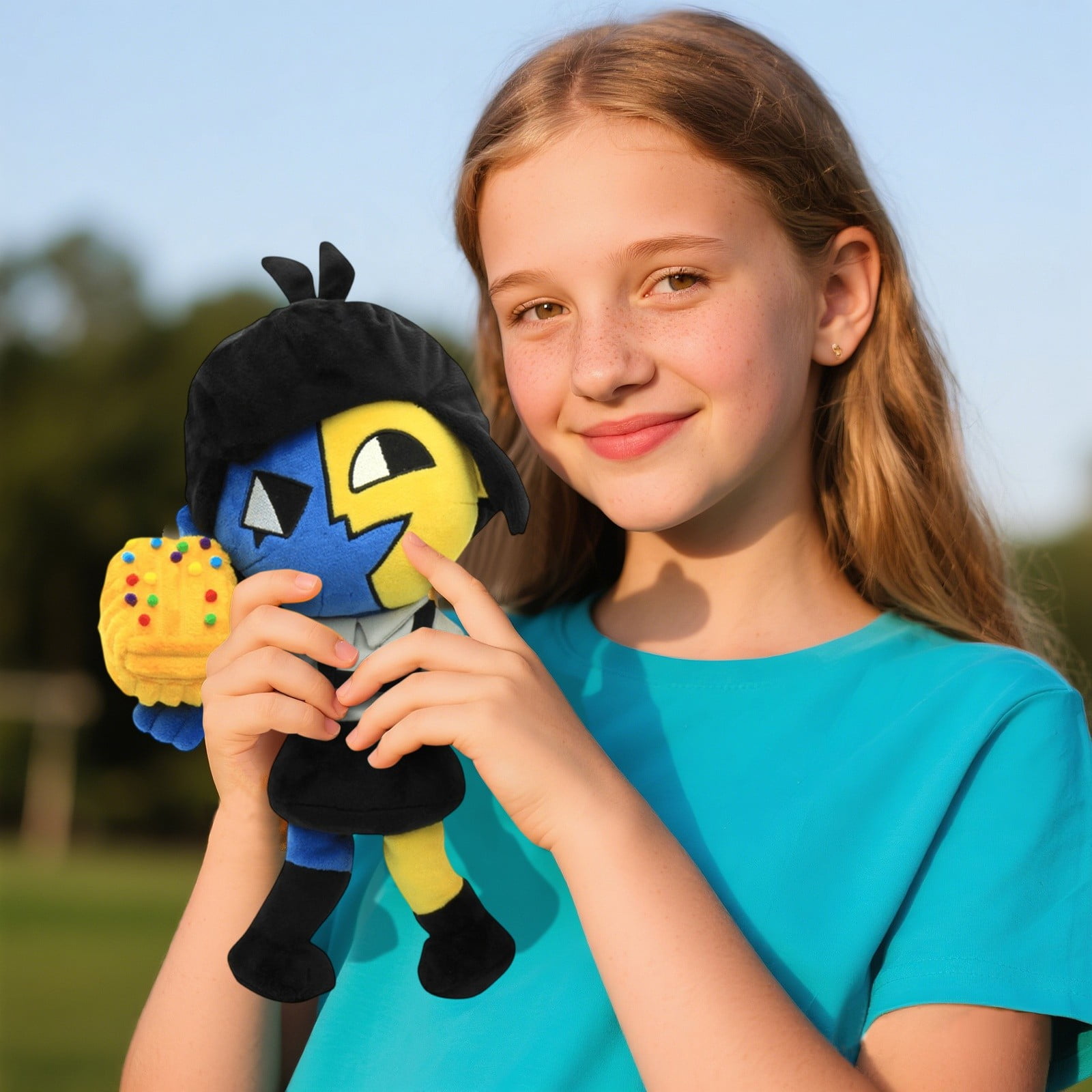 10 Inch Ena Stuffed Animal By Joel Guerra Blue Yellow Plush Doll Ena Plush Pillow Stuffed ...