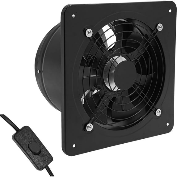 10 Inch Exhaust Fan with Switch, Wall-Mounted Exhaust Fan with 7 Blades ...
