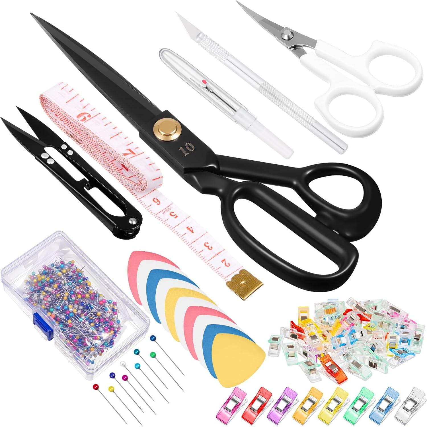 10 Inch Fabric Scissors Heavy Duty Sewing Scissors for Cutting Leather ...