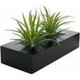 10 Inch Fake Grass Artificial Plants in Rectangular Black Wood Planter ...