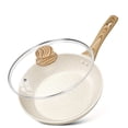 10 Inch Frying Pan with Lid, Nonstick Frying Pan with Healthy Granite ...